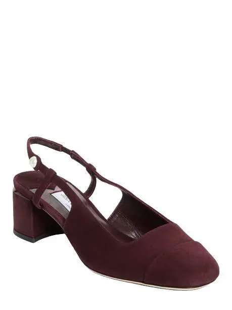 JIMMY CHOO Elisa Slingback Pumps - Deep Merlot/deep Merlot