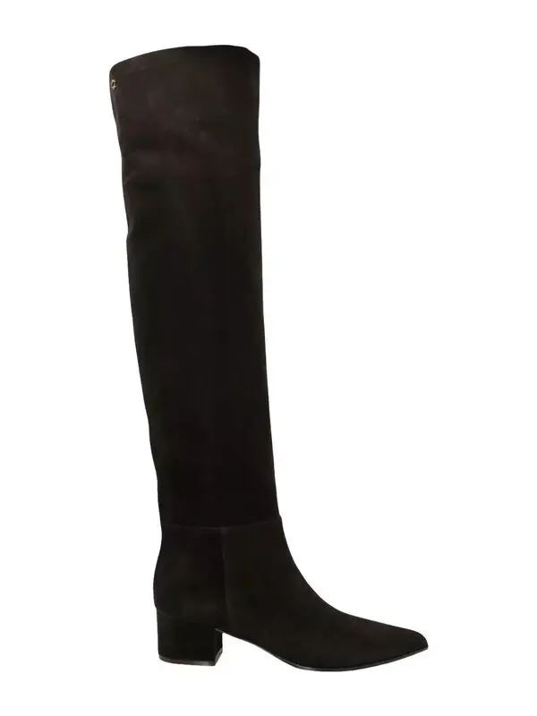 GIANVITO ROSSI 50mm Suede Knee-high Boots - Brown
