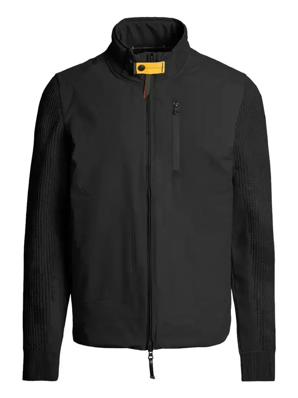 PARAJUMPERS Zorba Ribbed-sleeve Zip-front Jacket - Black