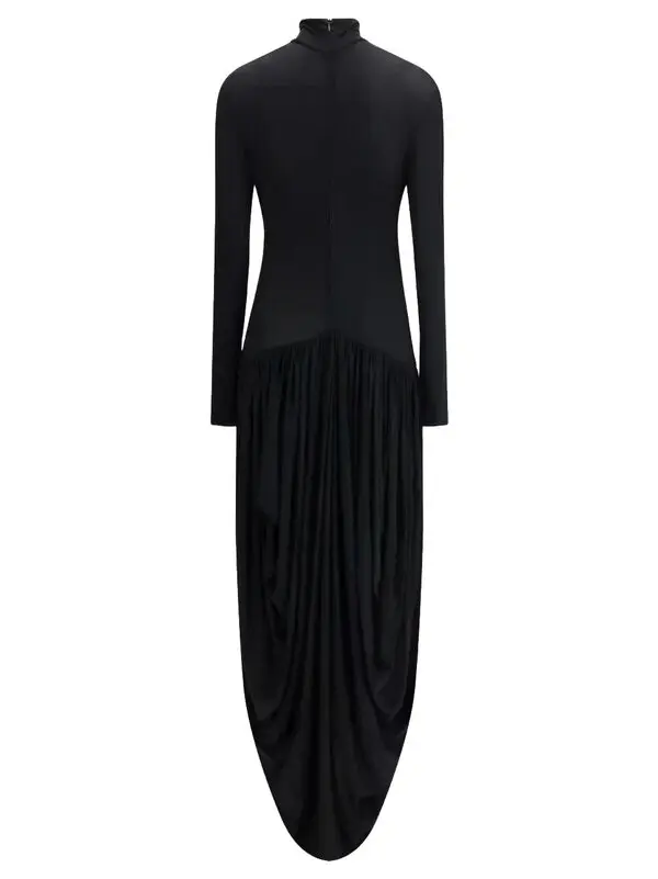Magda Butrym High-neck Draped Dress - Black