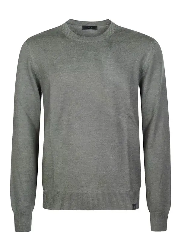 FAY Crew-neck Wool Sweater - Grey