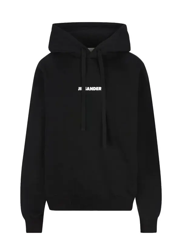 JIL SANDER Drawstring Hoodie - Black