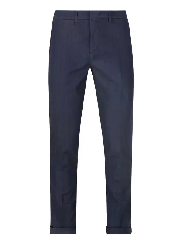 FAY Herringbone-pattern Trousers - Blue