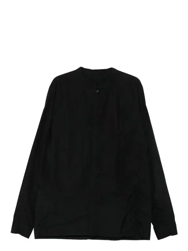 THOM KROM Gathered-detail Button Shirt - Black