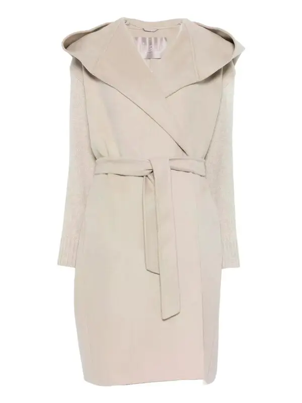 Herno Hooded Belted Coat - Neutrals