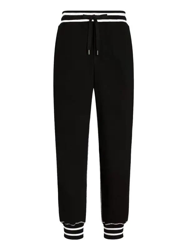 Dolce & Gabbana Logo-embroidered Side-striped Track Pants - Black
