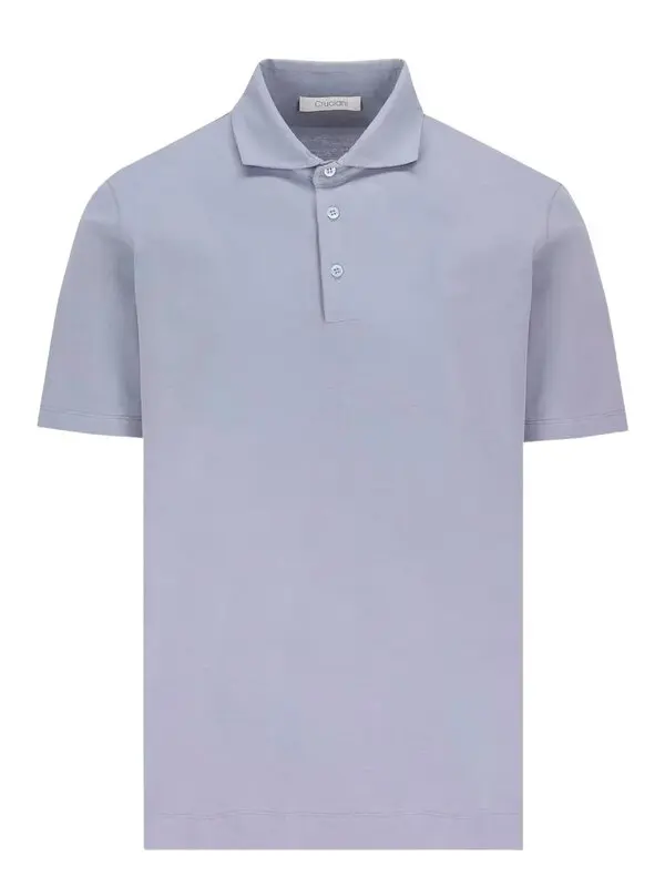 CRUCIANI Three-button Polo Shirt - Blue