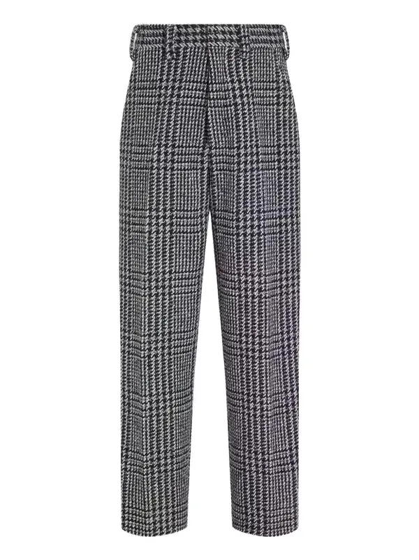 Zegna Houndstooth Pleated Trousers - Black