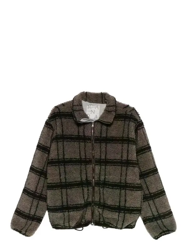 RANRA Checked Zip-up Jacket - Green