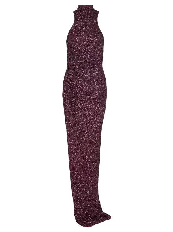 Balmain Sequin Maxi Dress - Red