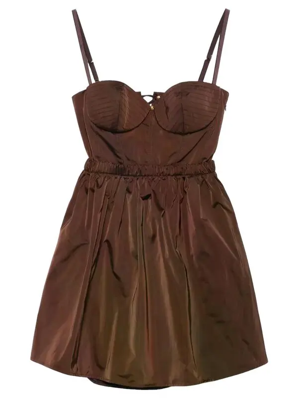 Elisabetta Franchi Corset Mini Dress - Brown