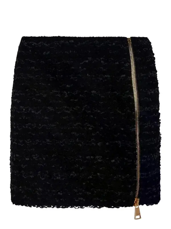 Balmain Tweed Mini Skirt - Black