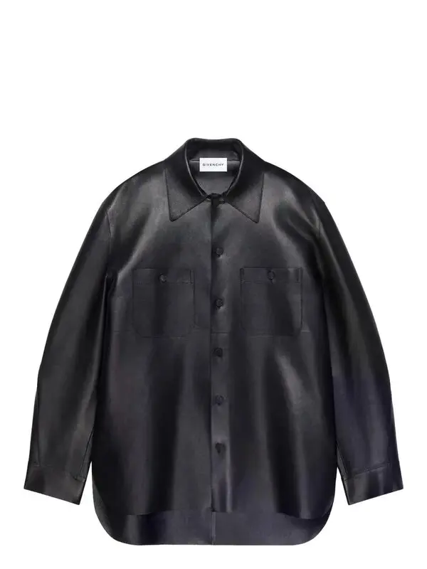 Givenchy Leather Shirt Jacket - Black