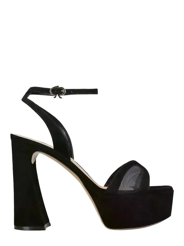 GIANVITO ROSSI 105mm Platform Ankle-strap Sandals - Black