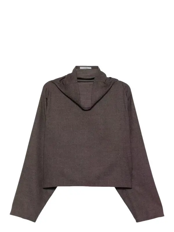 Dusan Funnel-neck Top - Brown