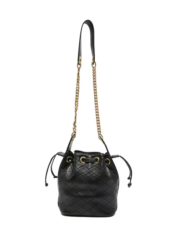 Saint Laurent Cassandre Diamond-pattern Bucket Bag - Black