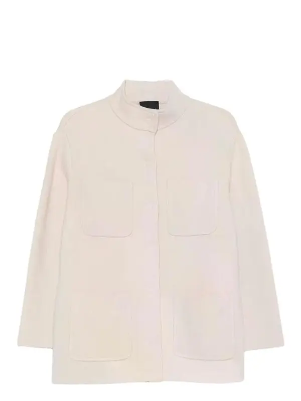 ANNE CLAIRE High-neck Patch-pocket Jacket - Pink