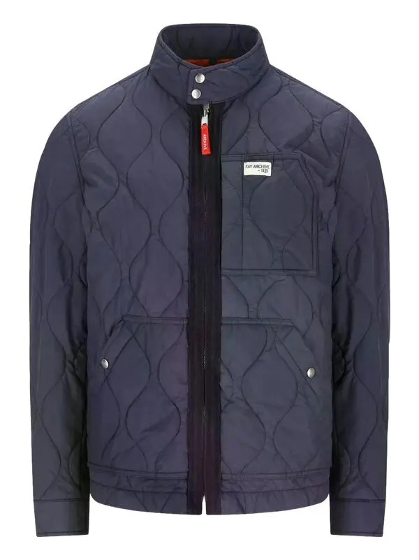 FAY Quilted Zip-front Jacket - Blue