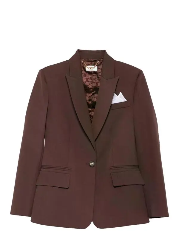 Elisabetta Franchi Single-button Jacket - Brown