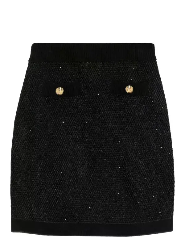Elisabetta Franchi Button-embellished Skirt - Black