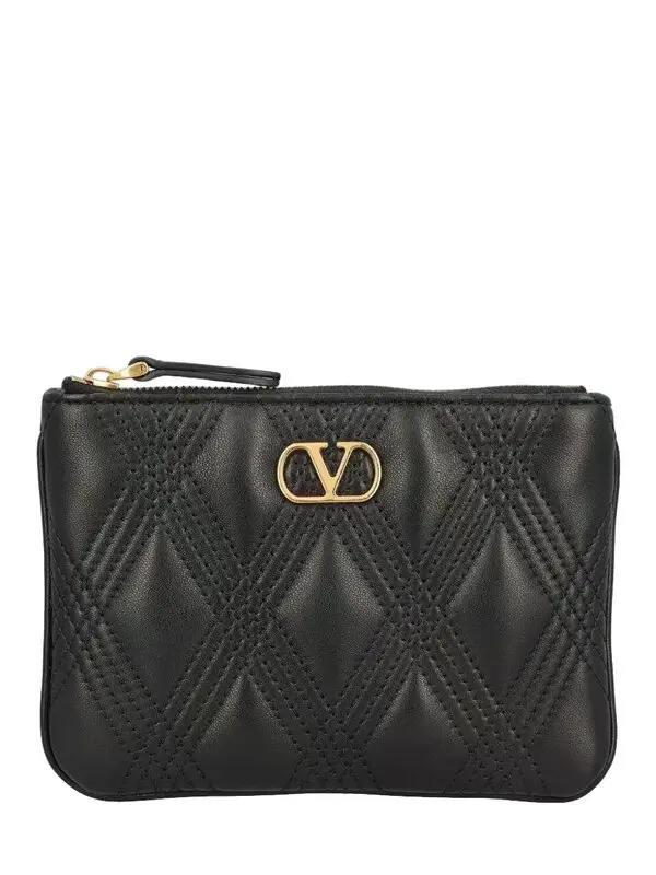Valentino Garavani Vlogo Signature Quilted Clutch - Black