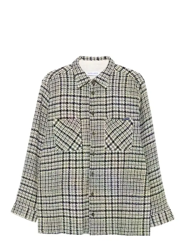 Maison Labiche Houndstooth Check Shirt - Neutrals