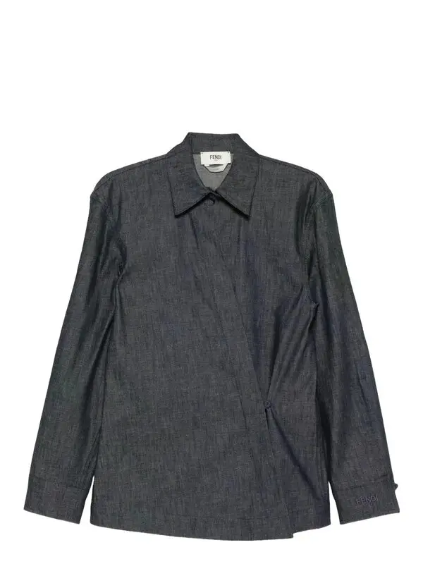 Fendi Wrap-effect Denim Shirt - Blue