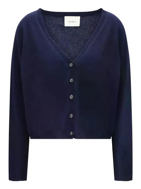 LISA YANG The Abby Button Cardigan - Blue
