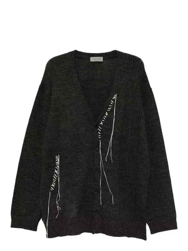 Yohji Yamamoto Embroidered Cardigan - Grey