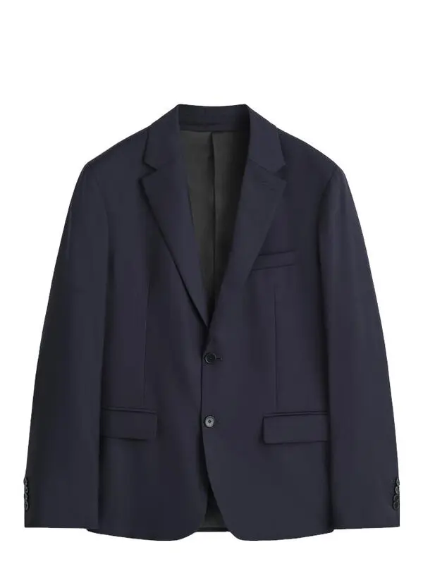 Cos Single-breasted Wool Blazer - Navy