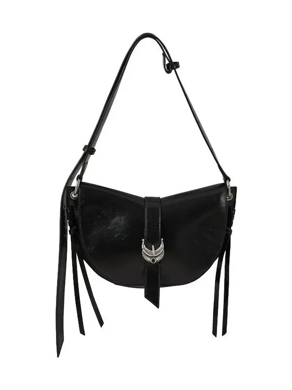 Ba&sh Saddle Half-moon Bag - Black