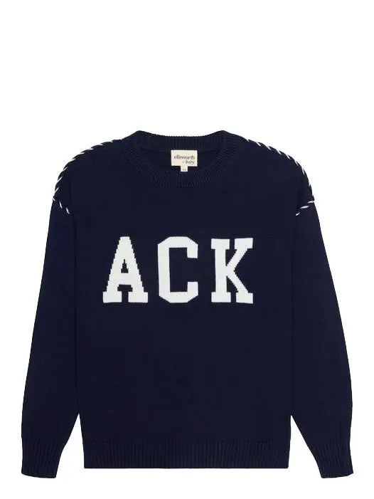 ELLSWORTH + IVEY Riley Crewneck Sweater - Navy