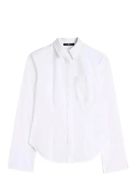 7 For All Mankind Fitted Poplin Shirt - White