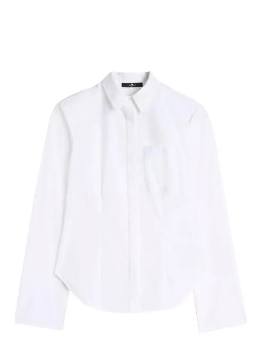 7 For All Mankind Fitted Poplin Shirt - White