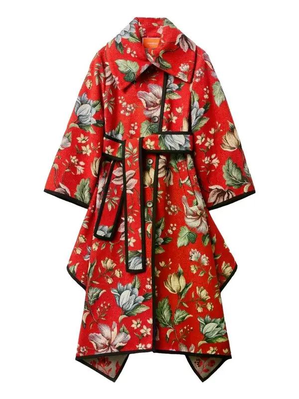 La DoubleJ Floral Pattern Coat - Red