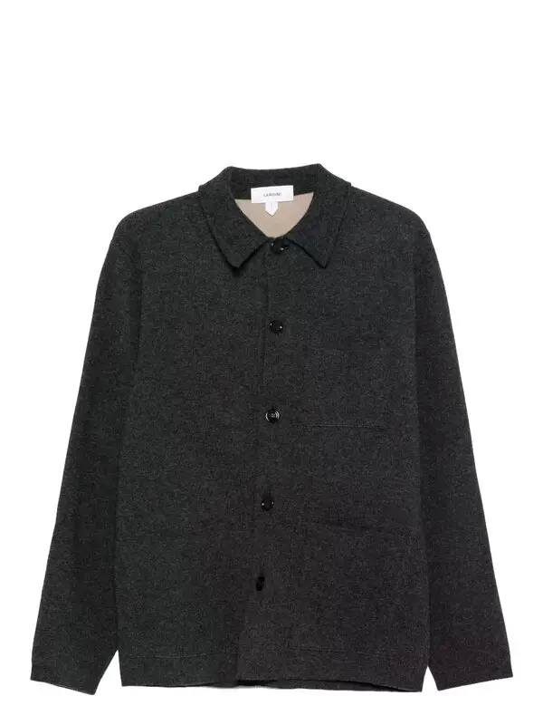 LARDINI Buttoned Patch-pocket Cardigan - Grey