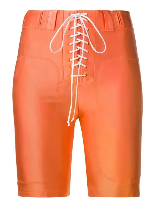 BEN TAVERNITI UNRAVEL PROJECT Tie-front Fitted Shorts - Orange
