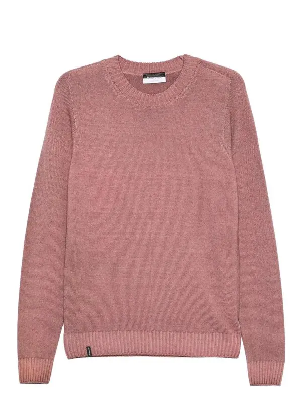 AROVESCIO Crew-neck Ribbed Sweater - Pink