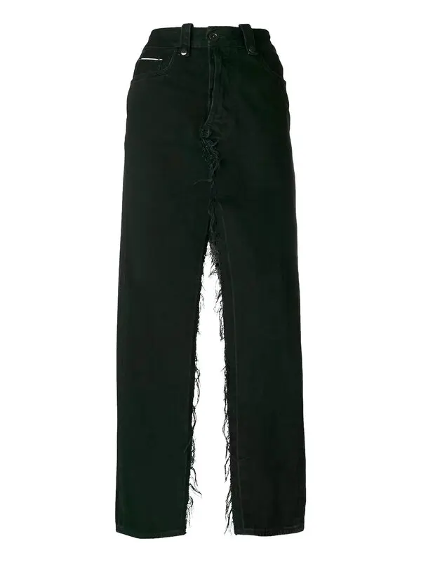 BEN TAVERNITI UNRAVEL PROJECT Double Slit Denim Skirt - Black