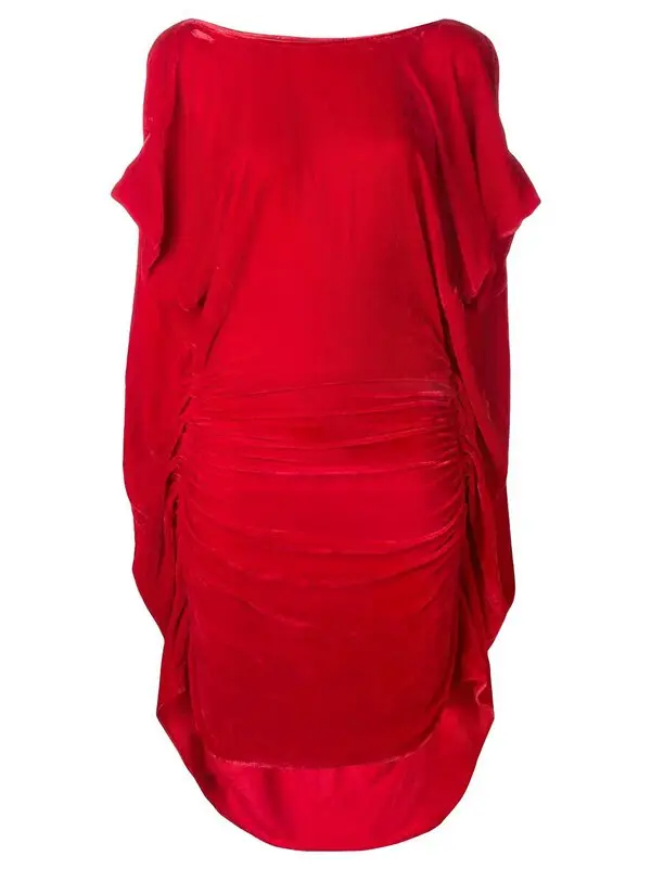 PAULA KNORR Ruched Midi Dress - Red