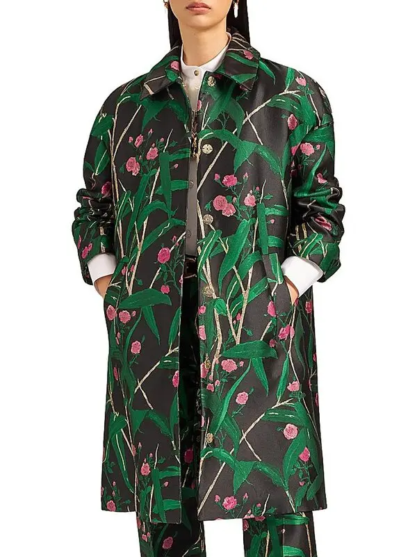 La DoubleJ Bamboo Jacquard Boxy Coat - Bamboo Jacquard Black