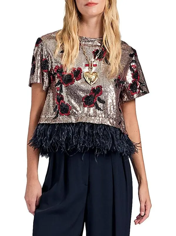 La DoubleJ La Scala Feather Tee - Primrose Bronze