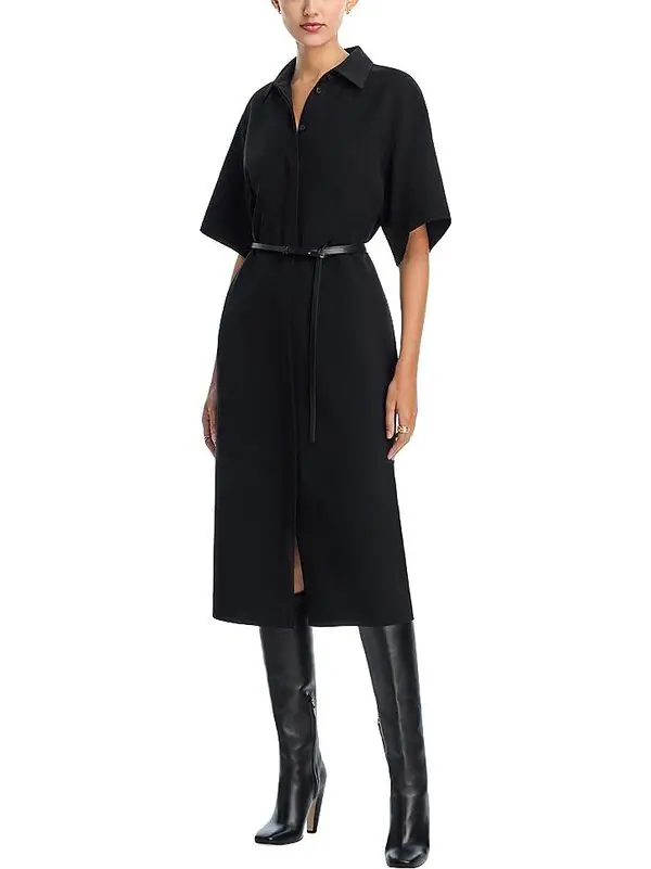 Lafayette 148 New York Drop Shoulder Shirt Dress - Black