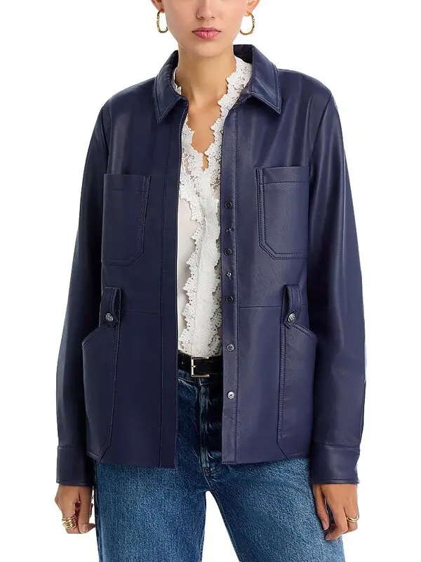 Kobi Halperin Rowan Faux Leather Jacket - Navy