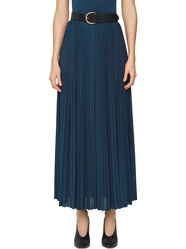 Ronny Kobo Pleated Maxi Skirt - Deep Teal