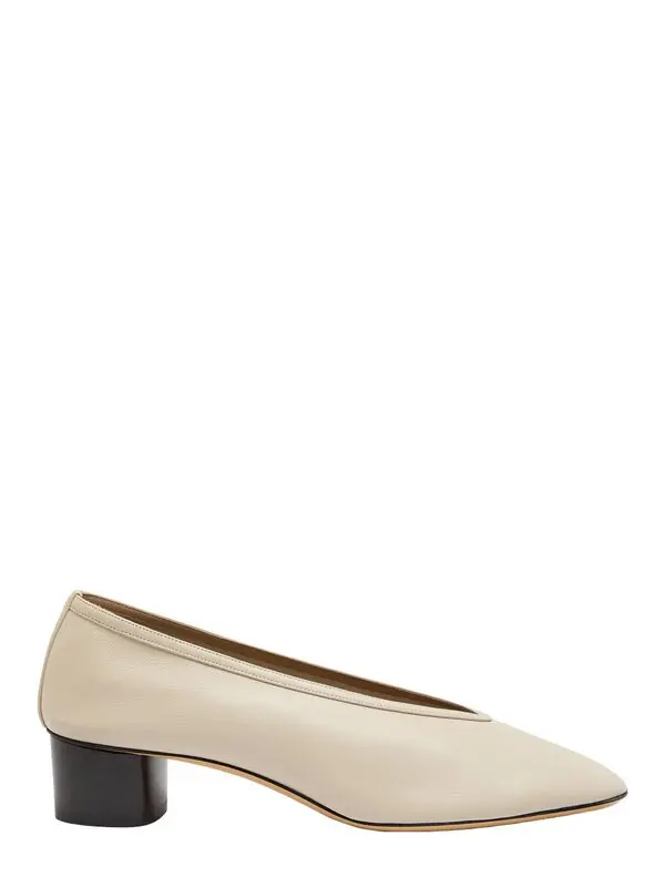 Le Monde Beryl Luna 40 Leather Pumps - Ecru