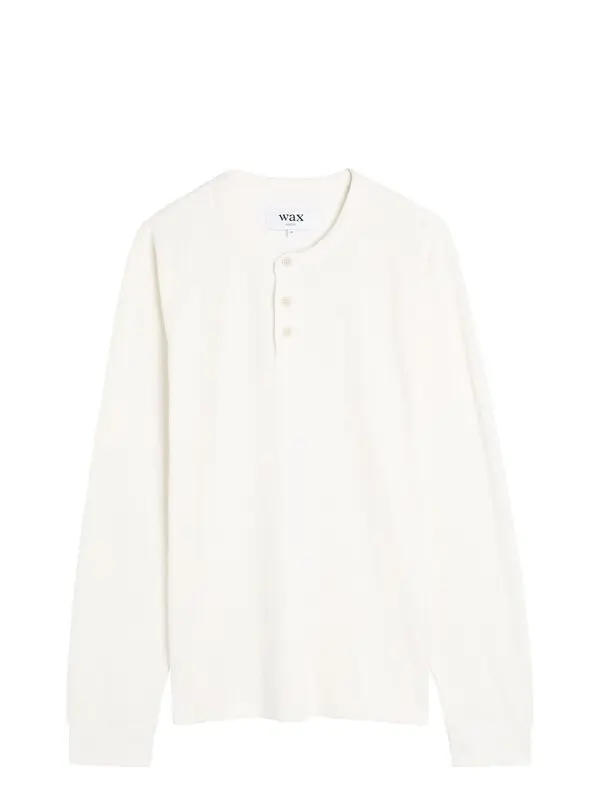 WAX LONDON Cotton Henley Top - Ecru