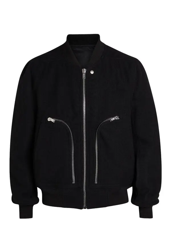 Rick Owens Bauhaus Flight Wool Bomber Jacket - Black
