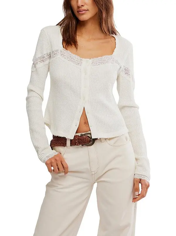 Free People Lets Party Cardigan - Clean Ivory