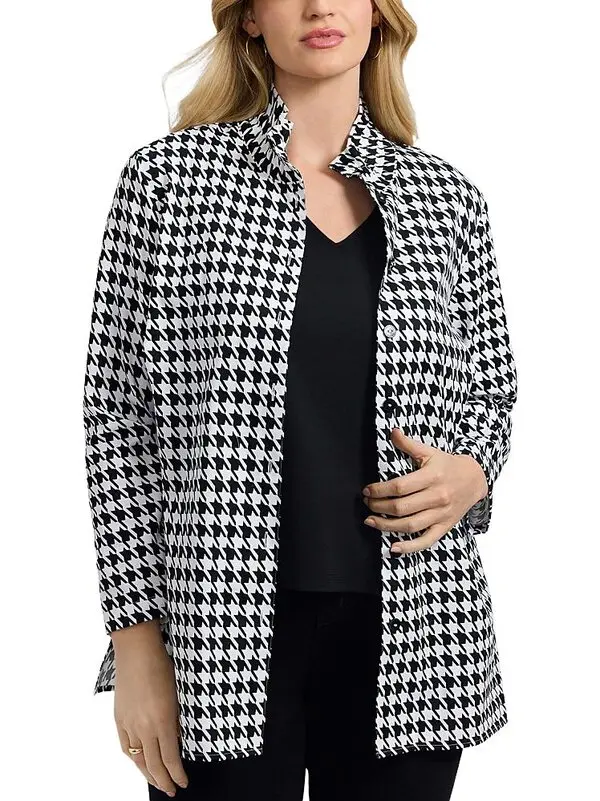 Foxcroft Carolina Houndstooth Shirt - Black/ White